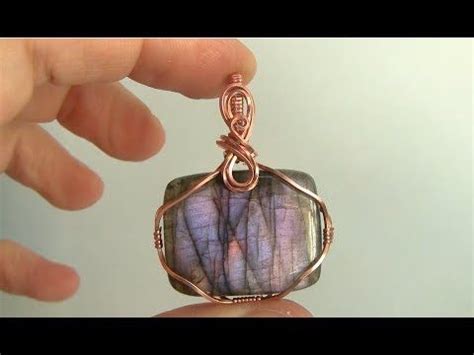 Rectangular Square Cabochon Wire Wrap Pendant Tutorial Beginner Wire