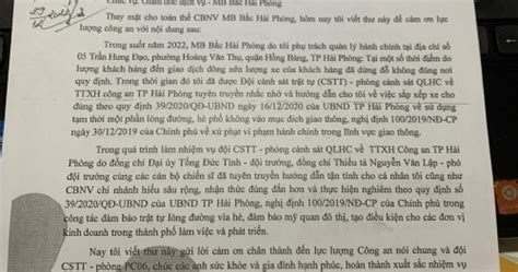 Ngân hàng TMCP Quân đội Chi nhánh Bắc Hải Phòng gửi thư cảm ơn Phòng