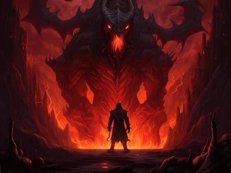 Premium Photo A Man Standing In Front Of A Giant Monster