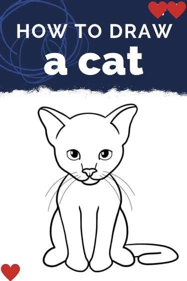 Easy How To Draw A Valentine Cat Tutorial And Valentine Cat Coloring