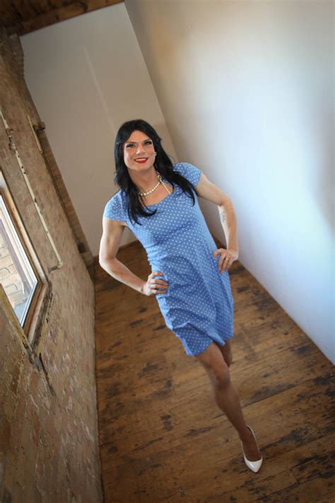Photo Shoot Blue Polka Dot Dress Hannah Mcknight