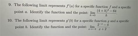 solved h 0 9 the following limit represents f a for a