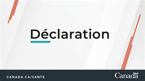 Déclaration de ladministratrice en chef de la santé publique du Canada