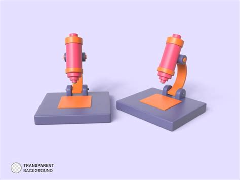 Icono de microscopio aislado 3d render ilustración Archivo PSD Premium