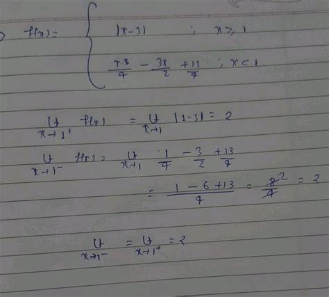 5 the f x { x2 3x 13 hich of the following is not true 1727 a is continuous x 1 b is