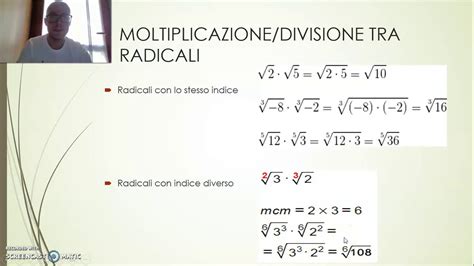 5 Moltiplicazione E Divisione Tra Radicali YouTube