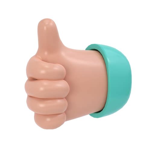 Daumen Hoch 3d Symbol Zeichentrickfigur Hand Wie Geste Business Clipart