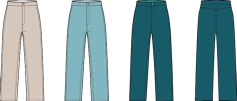 Pantalones Para Damas Moda Frente Y Parte Posterior Bosquejo Plano