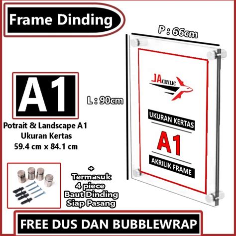 Jual FRAME DINDING AKRILIK BINGKAI DISPLAY POSTER AKRILIK A1 Kab