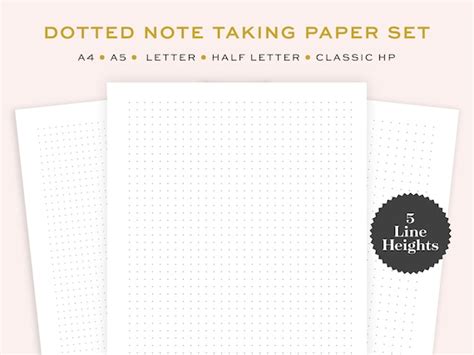 Printable Dotted Paper PDF Dotted Sheets Blank Dotted Paper Etsy