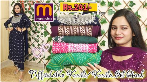 Meesho Kurta Set Haul Starting Rs 241 Only Meesho Anarkali Kurti