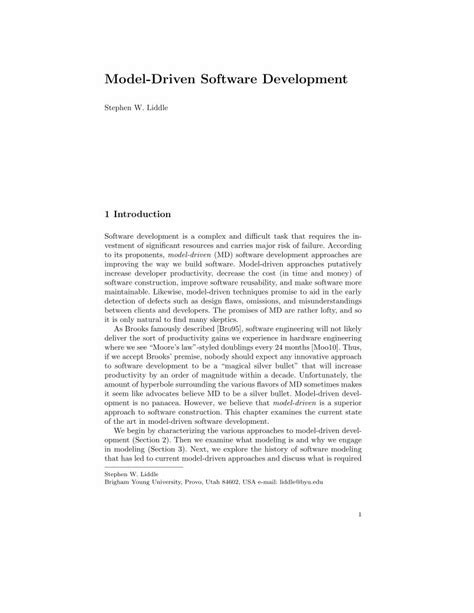 pdf model driven software developmentomg standards uni ed modeling language uml metaobject