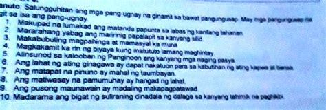 SOLVED Panuto Salungguhitan Ang Mga Pang Ugnay Na Ginamit Sa Bawat