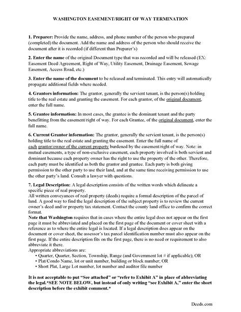 Snohomish County Termination Of Easement Form Washington Deeds