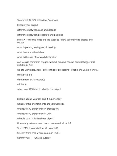 interview questions pdf pl sql database index
