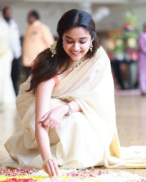 Malayalam Actress And Model Keerthi Suresh New Onam Photoshoot Viral In