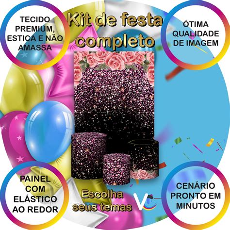 Painel De Festa Vertical D X Trio Capa Cilindro D Veste