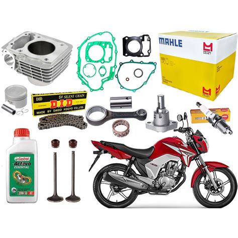 Kit Completo Motor Titan Cilindro Biela V Lvulas Juntas Em