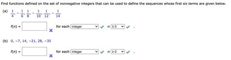 Solved Find Functions Defined On The Set Of Nonnegative Integers That