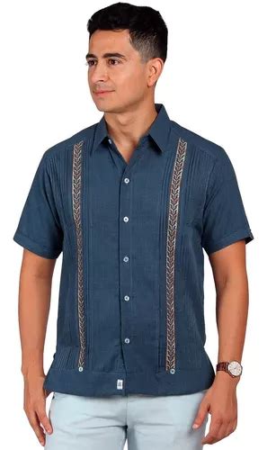 Guayabera Yucateca Bordada En Punto De Cruz Mod Colotmul