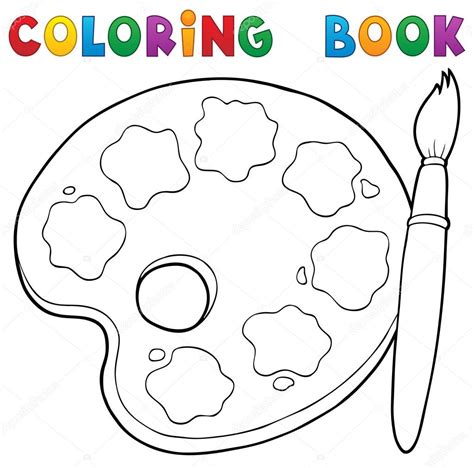 Libro para colorear pintura paleta tema 1 vector gráfico vectorial
