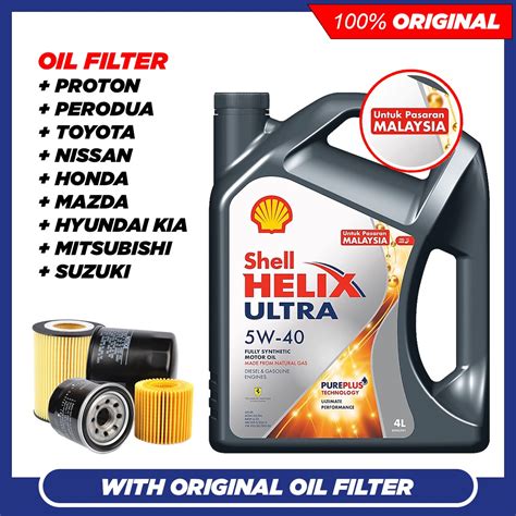 With Original Oil Filter Shell Helix Ultra 5W40 SP Fully Synthetic