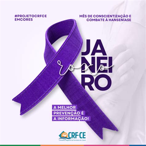 Calendário Projeto CRFCEemCORES Janeíro Roxo Mês de