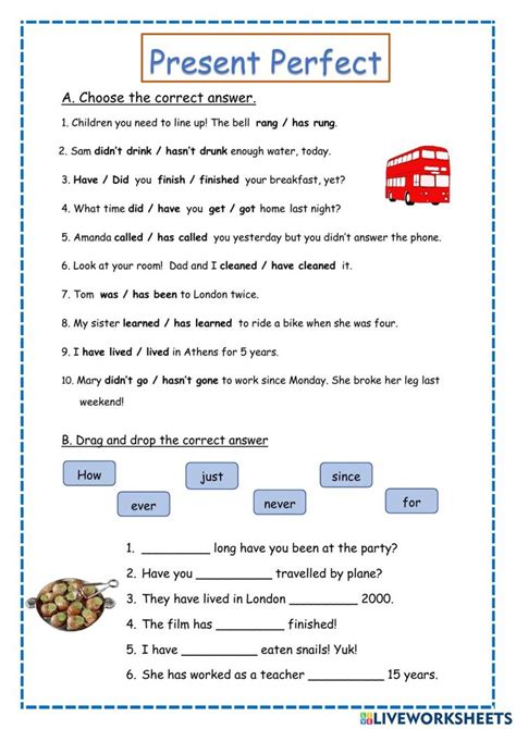Present Perfect Or Past Simple Online Worksheet For Grade 6 You Can Do