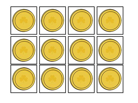 Printable Gold Coins Template Printable Word Searches