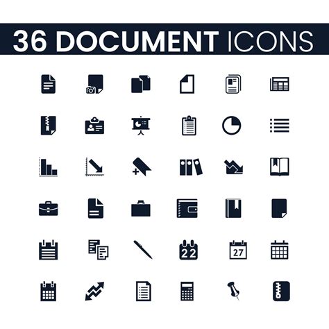 Conjunto De 36 Iconos De Documento Paquete De Iconos De Documento