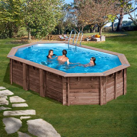 Piscine Hors Sol Bois Gre L X L X H M Leroy Merlin
