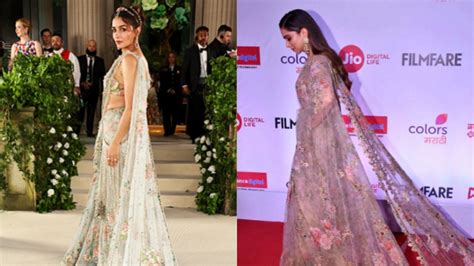 Alia Bhatt S Met Gala Saree Gets Compared To Deepika Padukone S