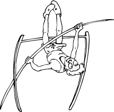 coloriage sport saut à la perche Tête à modeler