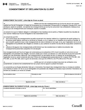 Fillable Online Cic Gc Consentement Et D Claration Du Client