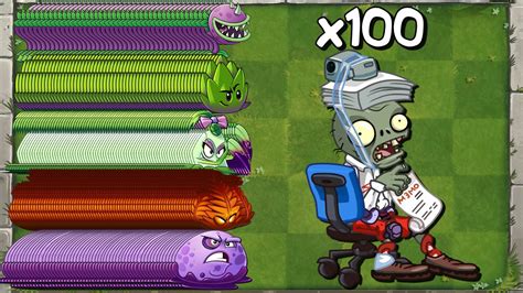 PvZ 2 Every 100 Plant Max Level Vs 999 ZCorp Chair Racer YouTube