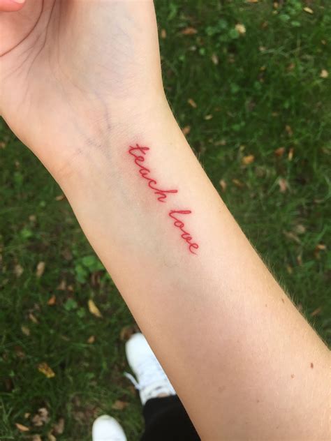 Red Writing Tattoo Love Writing Tattoos Red Tattoos Hand Tattoos