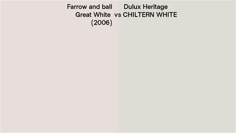 Farrow And Ball Great White 2006 Vs Dulux Heritage CHILTERN WHITE