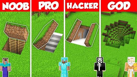 SECRET UNDERGROUND BASE BUILD CHALLENGE Minecraft Battle NOOB Vs PRO