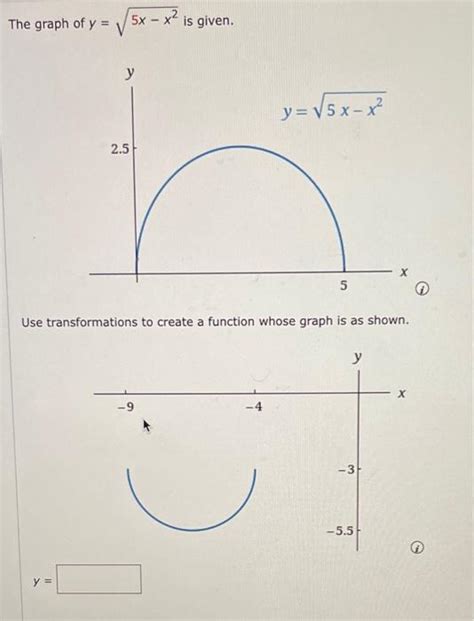 solved the graph of y 5x−x2 is given use transformations to