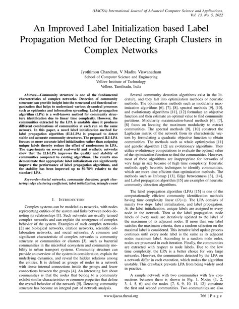 pdf an improved label initialization based label propagation method for detecting graph