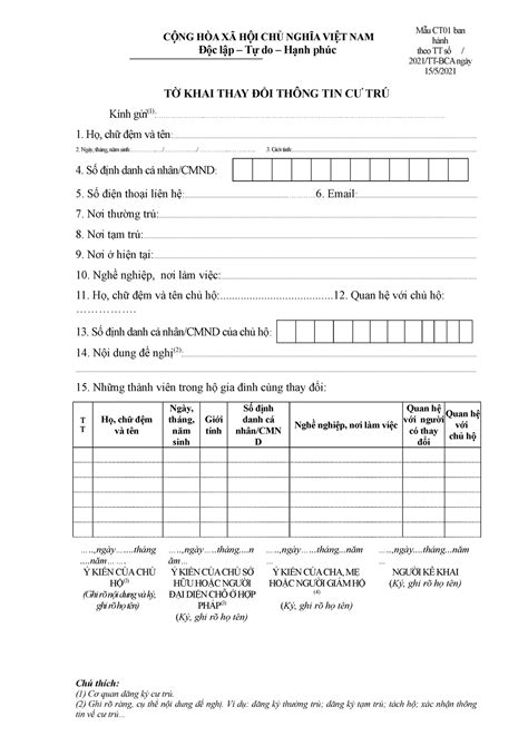 999 Mẫu khai CT01 Hướng dẫn chi tiết