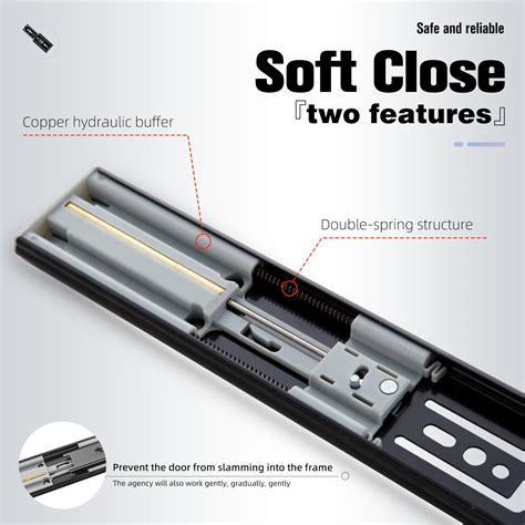 AOLISHENG 5 Pair Soft Close Drawer Slides 12 14 16 18 20 22 24 Inch 100