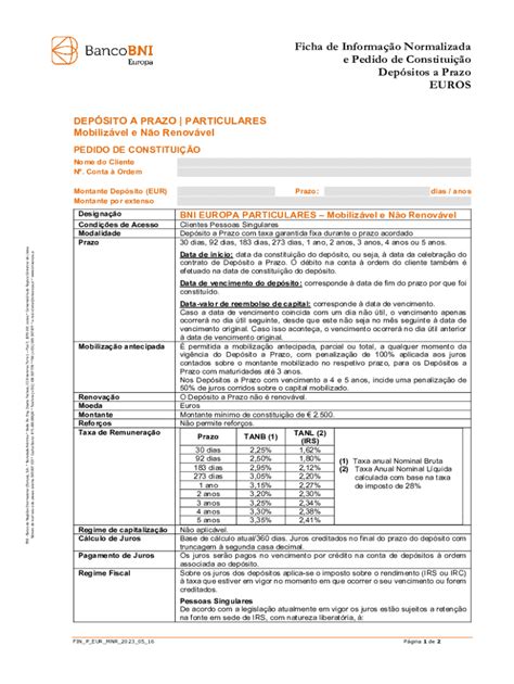 Preenchível Disponível Ficha de Informao Normalizada e Pedido de