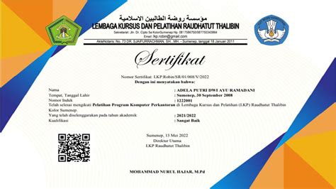 Contoh Sertifikat Pelatihan Yang Bisa Dijadikan Referensi