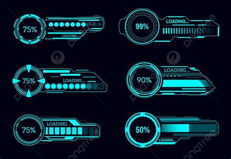 Loading Progress Bar Vector Design Images Hud Futuristic Loading