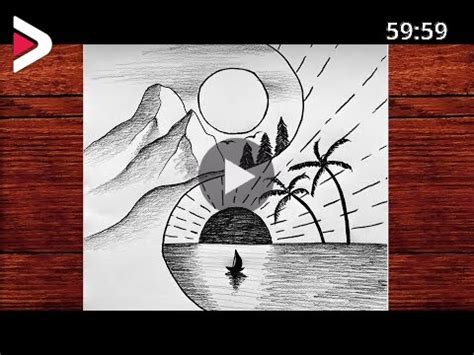 Gece G Nd Z Kolay Karakalem Manzara Izimi Basit Karakalem Izimleri