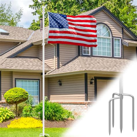 IIOPE 10FT Residential In Ground Flag Pole Resist Wind Heavy Duty Rust