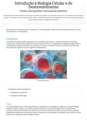 Introdução a Biologia Introdução a Biologia Celular e do