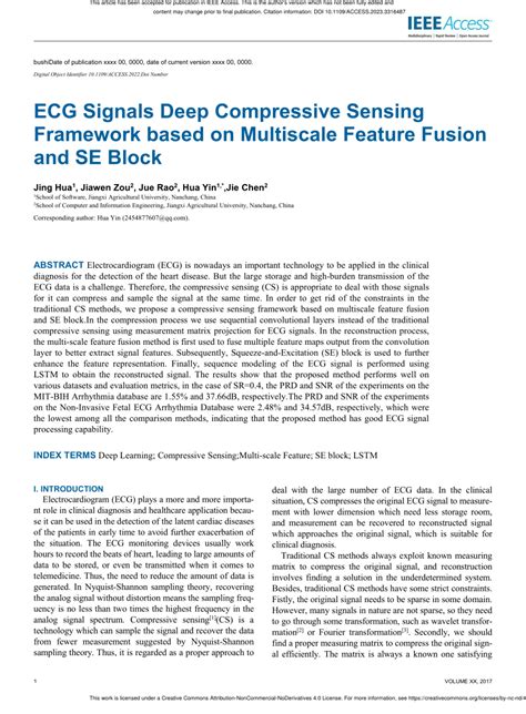 pdf ecg signals deep compressive sensing framework based on multiscale feature fusion and se block