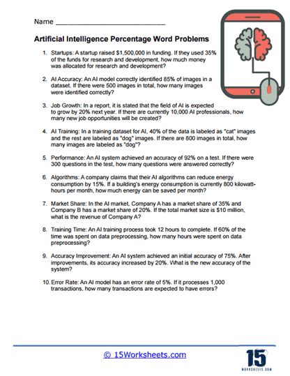 Percent Application Worksheet Worksheet For Th Th Grade
